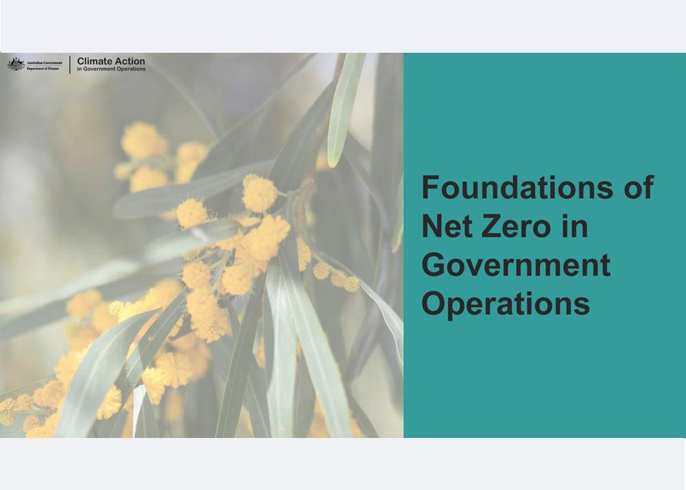 Foundations of Net Zero in Government Operations | Australian Public ...