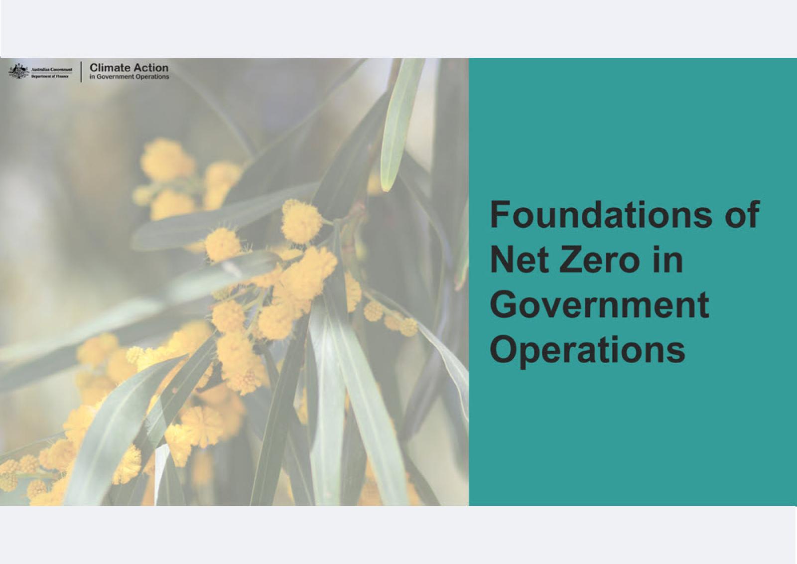 Foundations of Net Zero in Government Operations | Australian Public ...